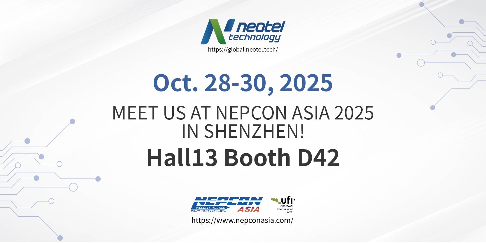 Meet Us at NEPCON ASIA 2025 in Shenzhen! | Neotel Technology